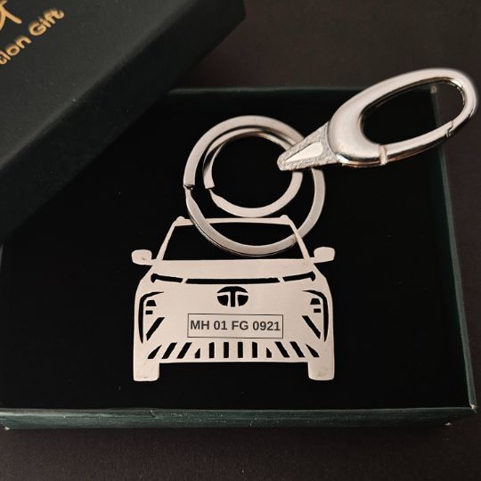 Personalised Tata Curvv Car Keychain – Foundation Gift