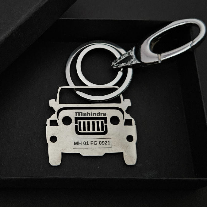 Personalised Mahindra Thar Car Keychain – Foundation Gift