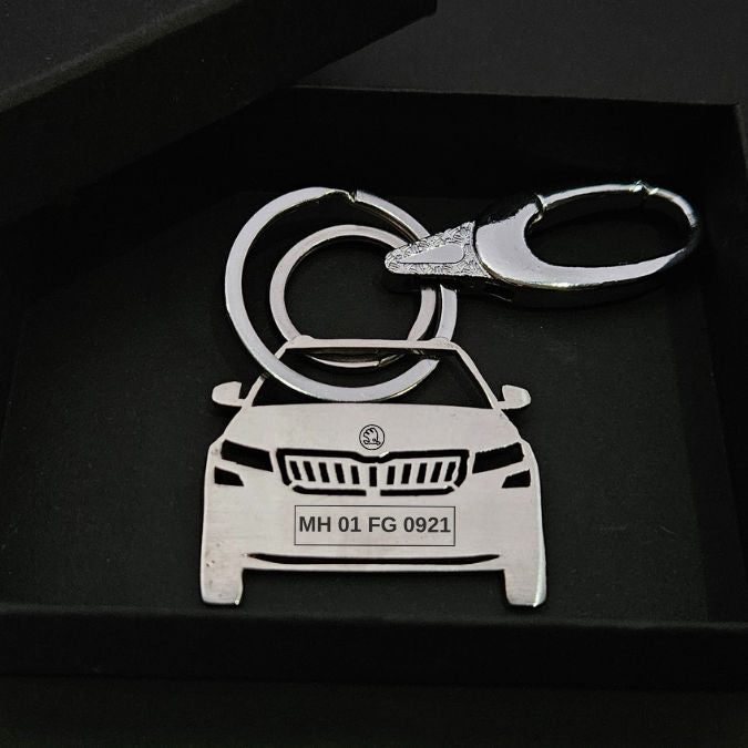Personalised Skoda Kodiaq Keychain - Engraved Car Gift – Foundation Gift